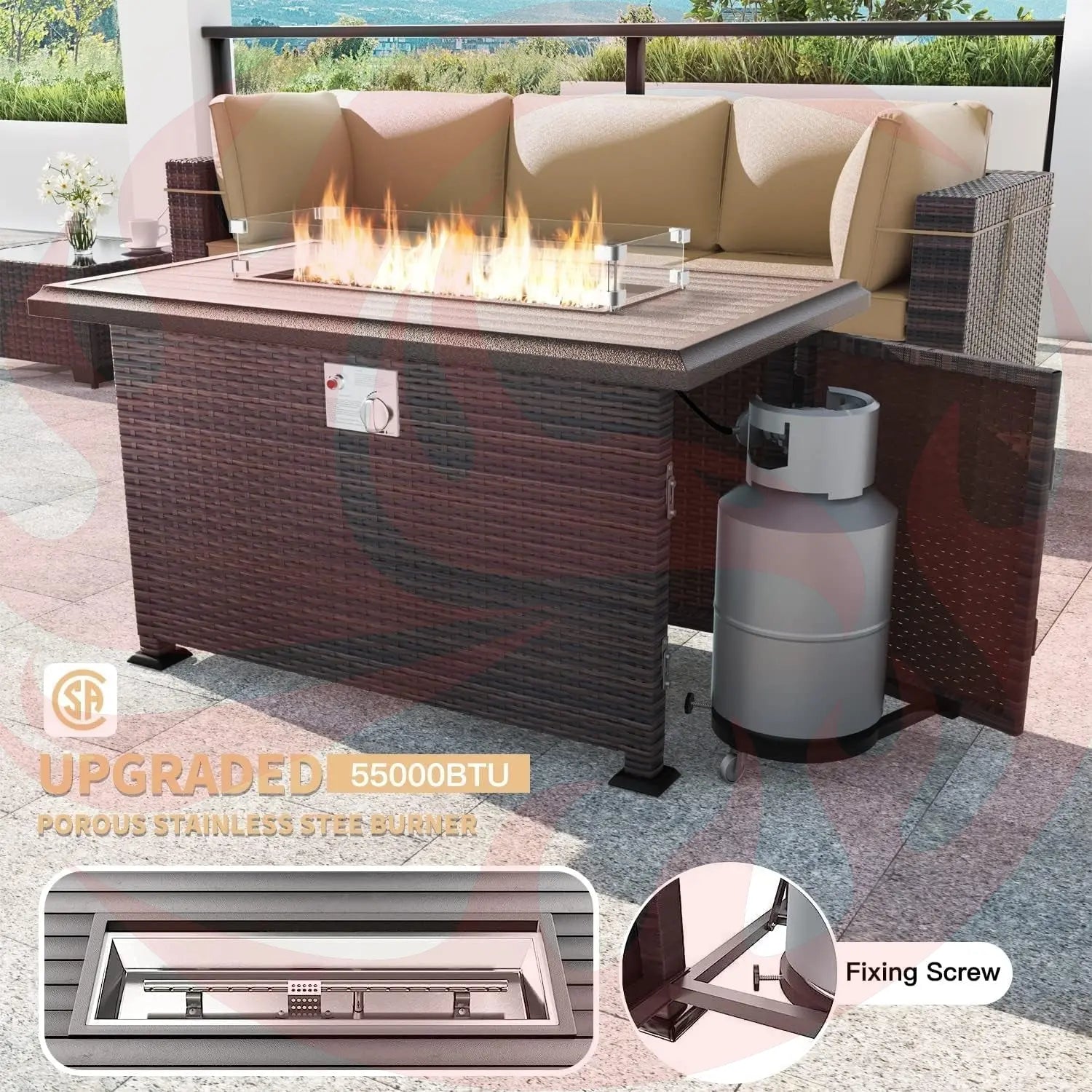 13 Piece Outdoor Patio Furniture Set with Fire Pit - Phoenix Fire Art ...